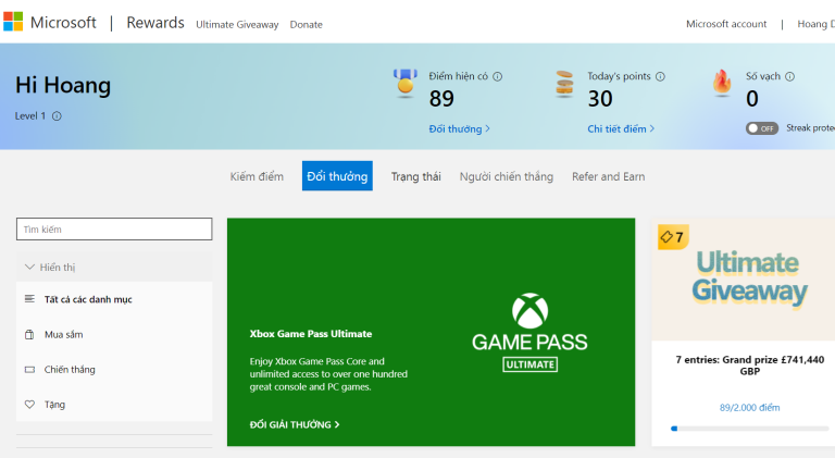 Kiếm tiền thưởng từ Microsoft Rewards khi tìm kiếm trên Bing | Như thế ...